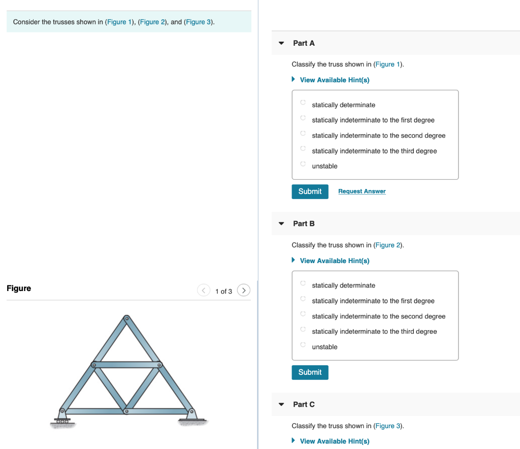Solved Consider the trusses shown in (Figure 1), (Figure 2), | Chegg.com