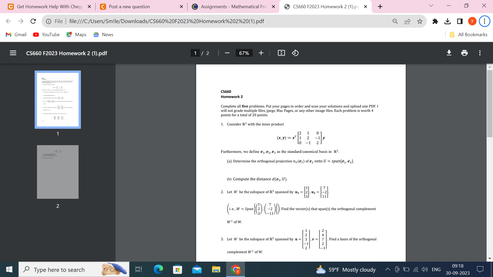Solved Complete all five problems. Put your pages in order | Chegg.com