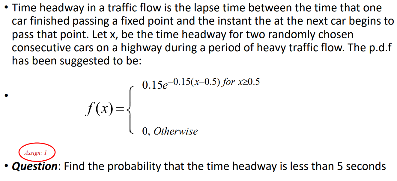 Solved - Time headway in a traffic flow is the lapse time | Chegg.com
