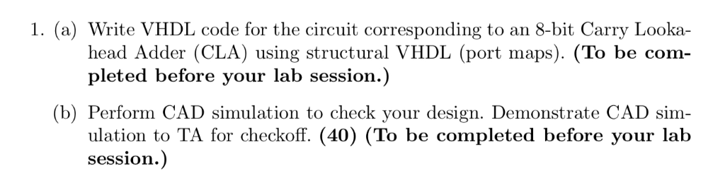 Solved 1. (a) Write VHDL code for the circuit corresponding | Chegg.com