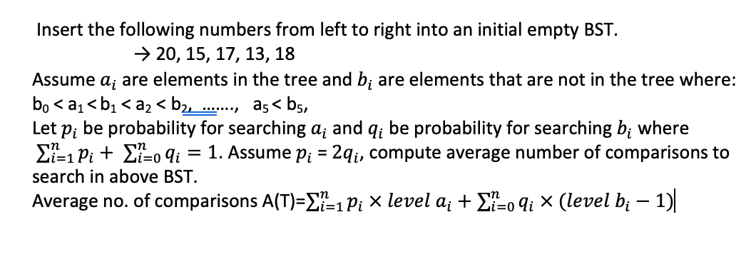 Solved Insert the following numbers from left to right into | Chegg.com