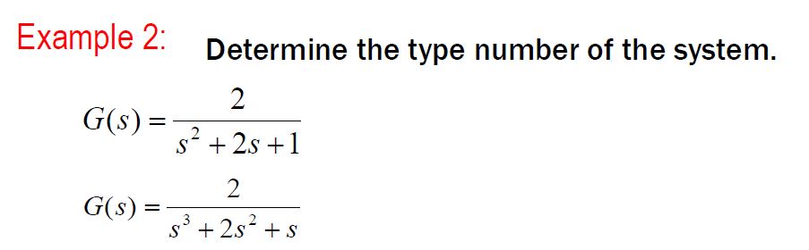 Solved Example 2: Determine the type number of the system. | Chegg.com