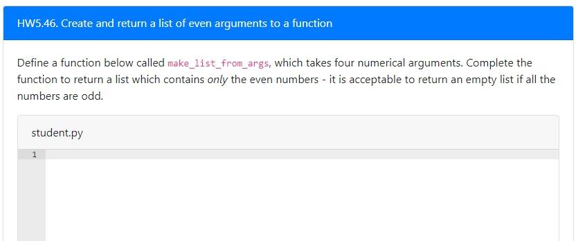 Solved Define a function below called make_list_from_args, | Chegg.com Solved Define a function below called make_list_from_args, | Chegg.com
