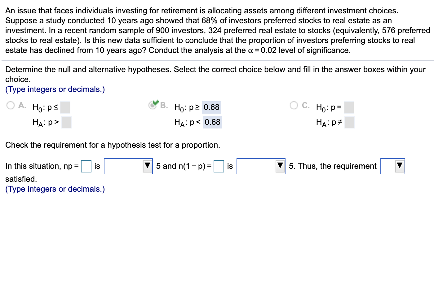 Solved Drop down options: (1): less than/greater than/equal | Chegg.com
