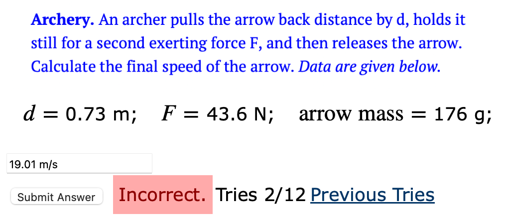 Solved Archery. An archer pulls the arrow back distance by | Chegg.com