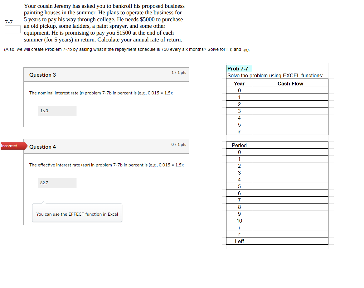 Solved I Always give upvote SOLVE USING EXCELPROBLEM 7 ﻿has | Chegg.com