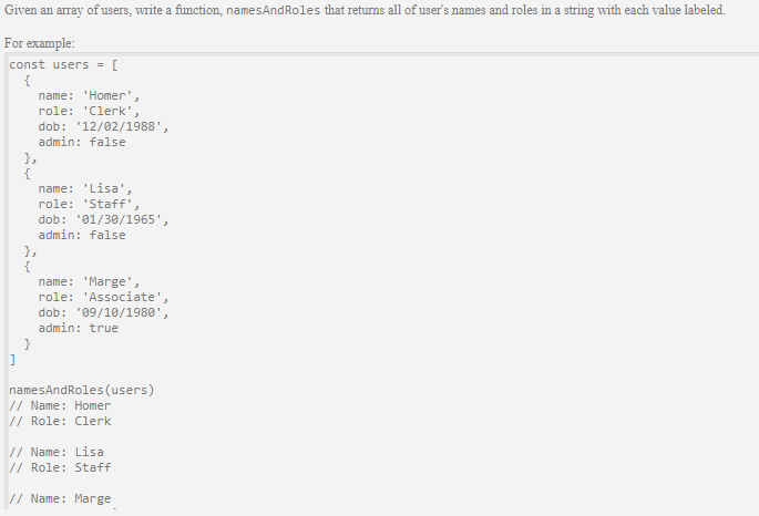 Solved Given an array of users, write a function, | Chegg.com