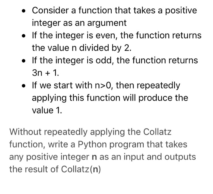 Solved . Consider a function that takes a positive . If the | Chegg.com