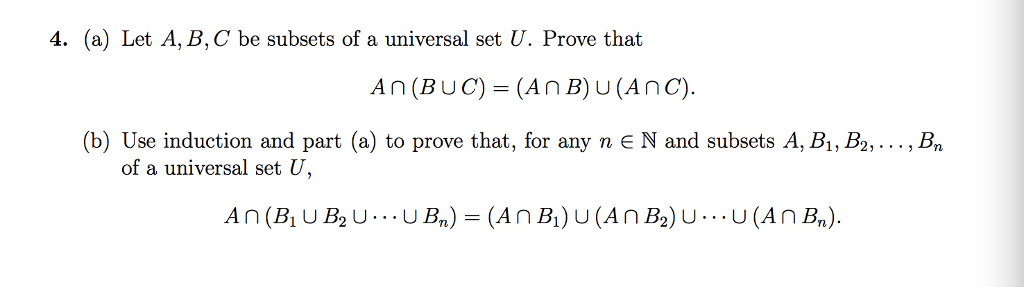 Solved 4. (a) Let A, B, C be subsets of a universal set U. | Chegg.com