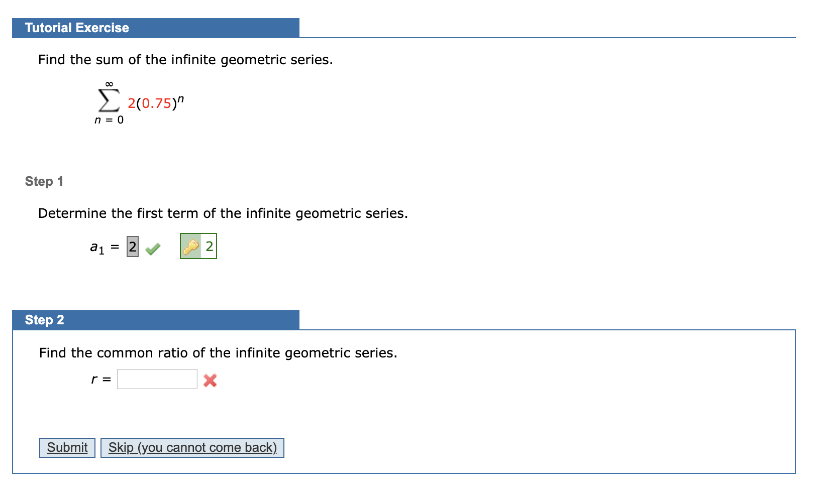 Solved Tutorial Exercise Find the sum of the infinite | Chegg.com