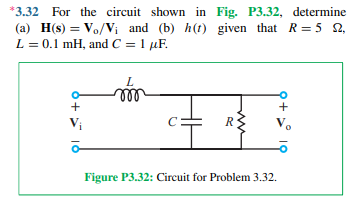 Solved ∗3.32 For the circuit shown in Fig. P3.32, determine | Chegg.com