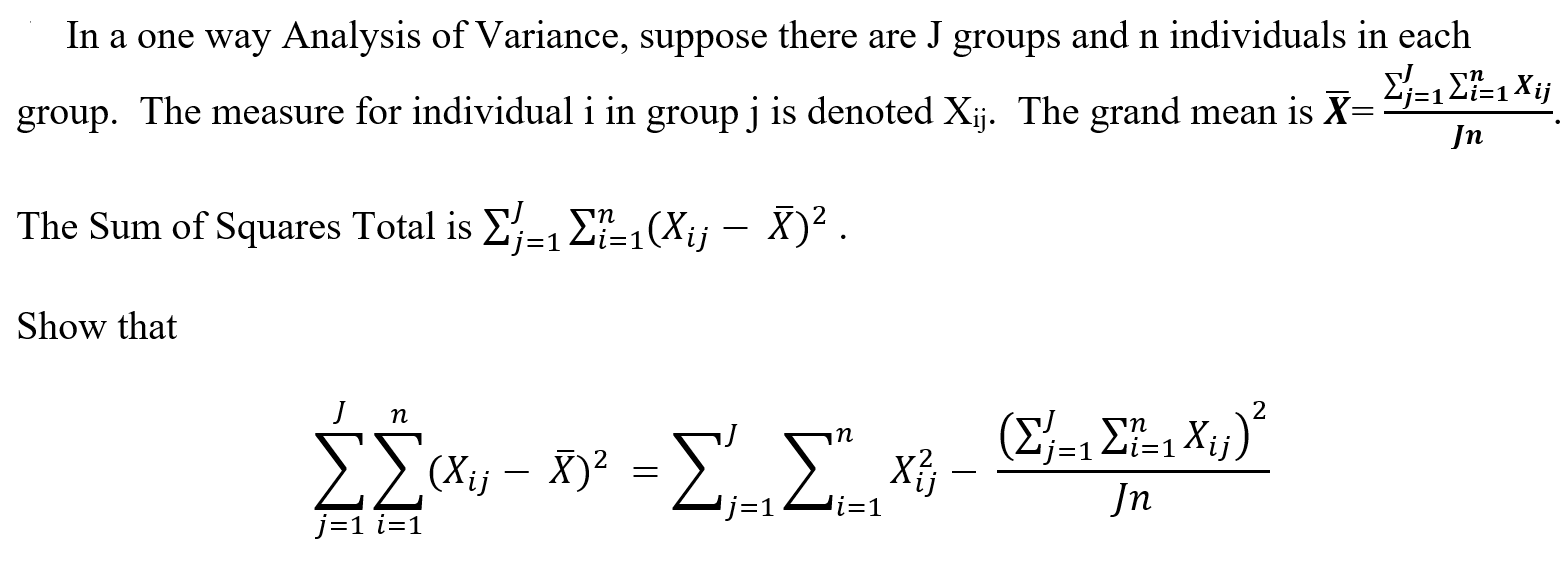 Solved In a one way Analysis of Variance, suppose there are | Chegg.com