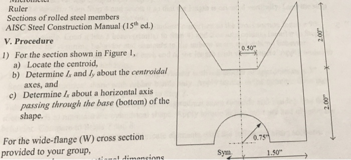 Solved Ruler Sections of rolled steel members AISC Steel | Chegg.com