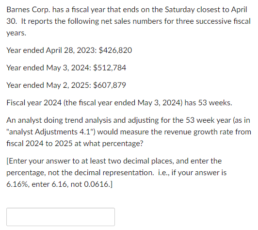 Solved Barnes Corp. has a fiscal year that ends on the | Chegg.com