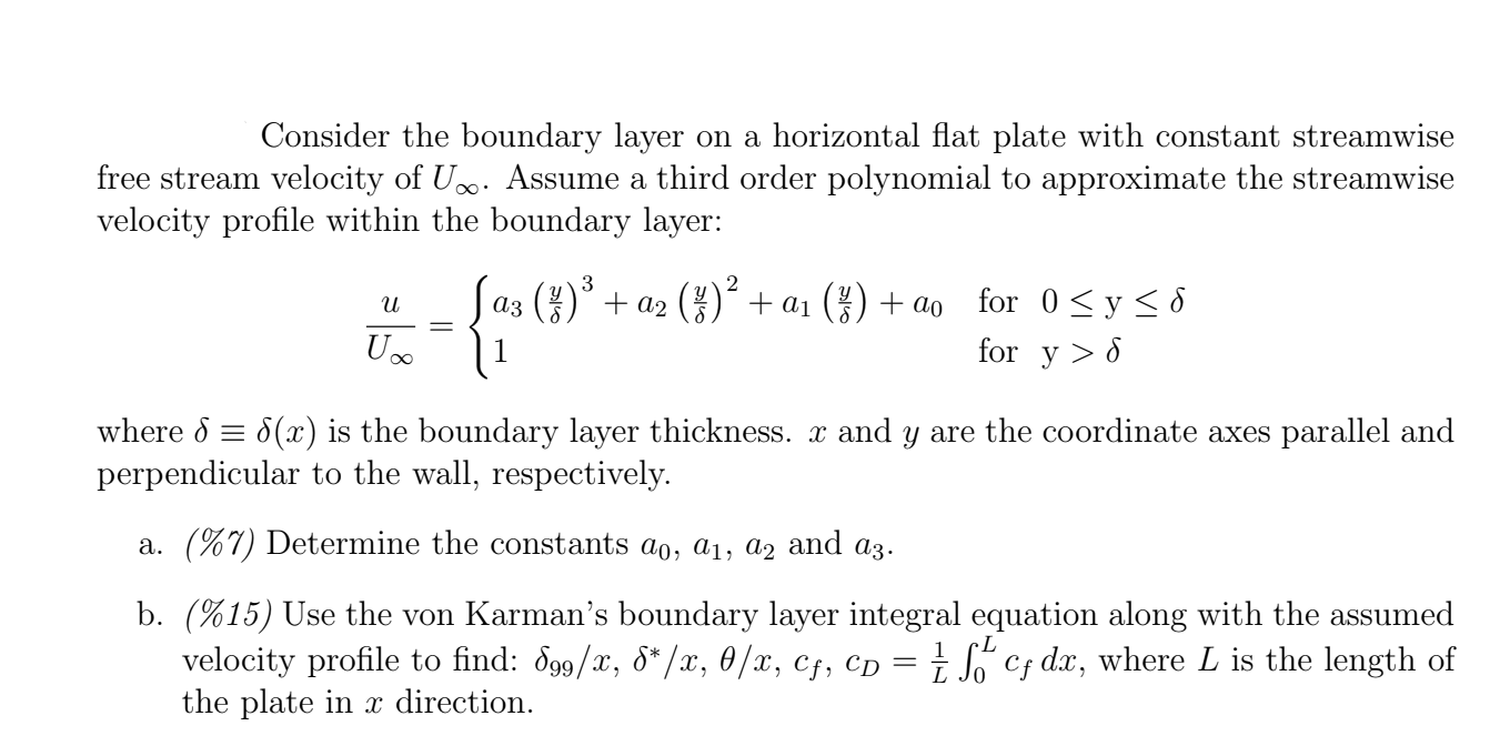 Solved Consider the boundary layer on a horizontal flat | Chegg.com