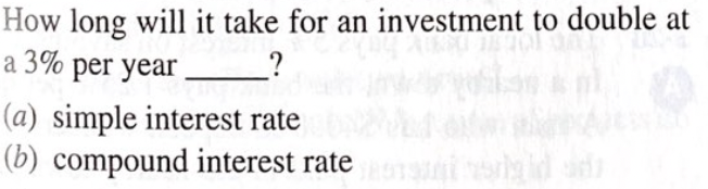Solved How long will it take for an investment to double at | Chegg.com