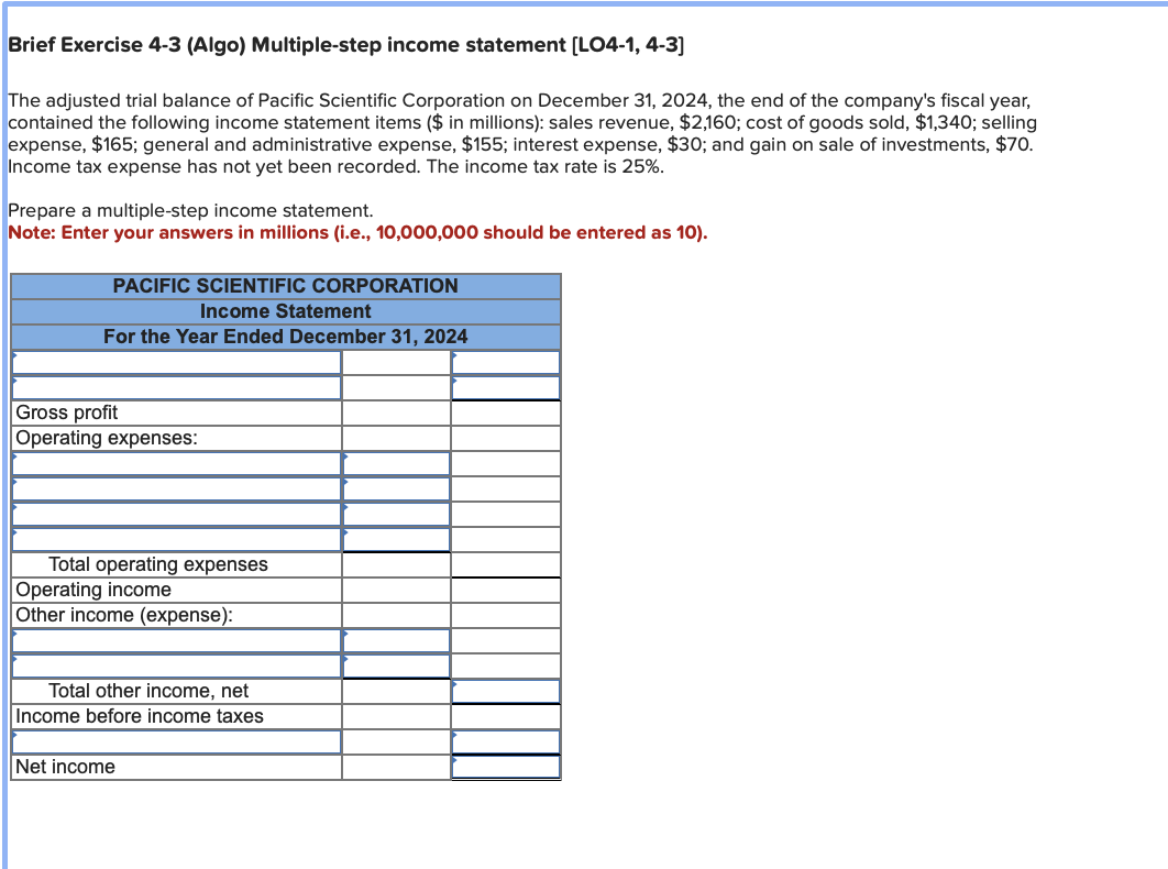 Solved Brief Exercise 4-3 (Algo) Multiple-step income | Chegg.com