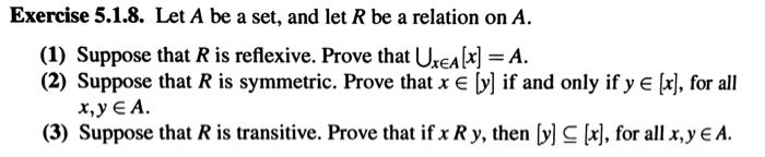 Solved Let A be a set, and let R be a relation on A. (1) | Chegg.com