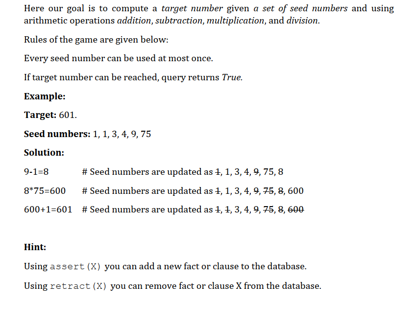 Here our goal is to compute a target number given a | Chegg.com