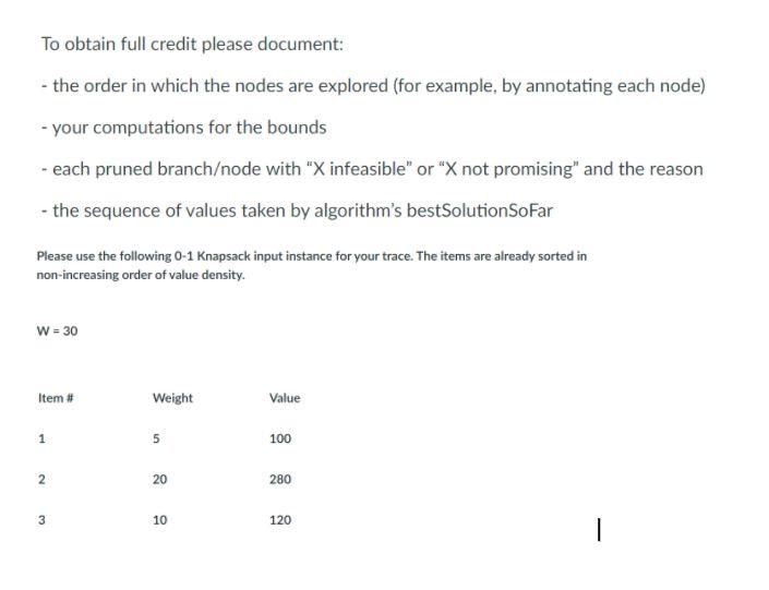 Solved To obtain full credit please document: - the order in | Chegg.com