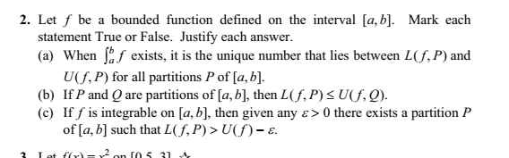 Solved tell if each or T/F and counter example if False also | Chegg.com