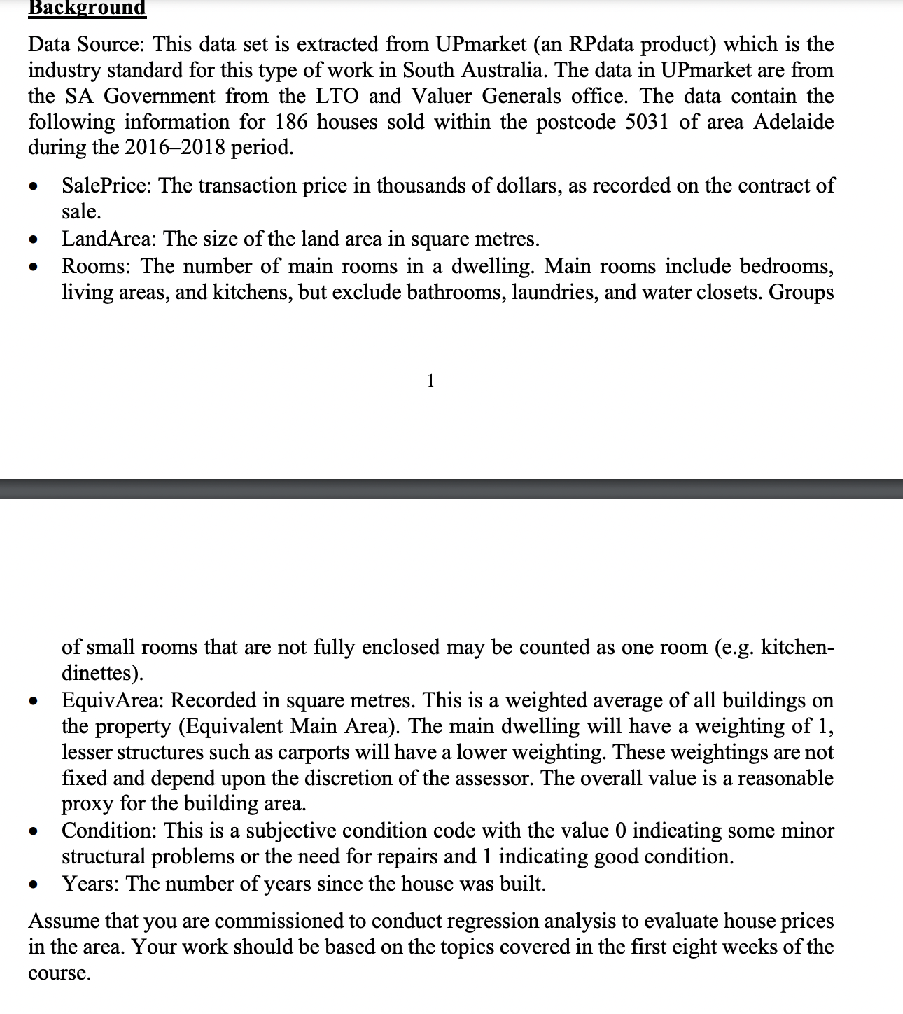 Solved Data Source: This data set is extracted from UPmarket | Chegg.com