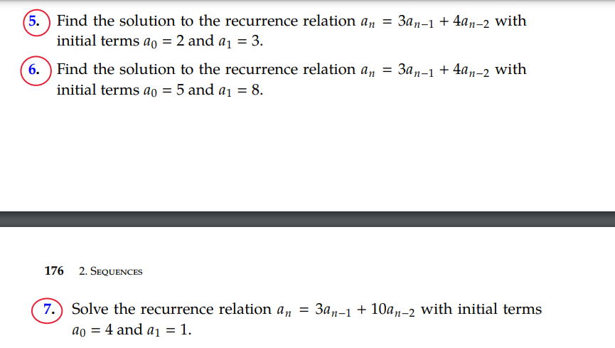 5. Find the solution to the recurrence relation | Chegg.com