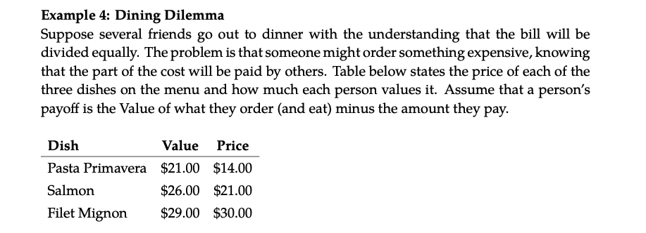 Solved Example 4: Dining Dilemma Suppose several friends go | Chegg.com