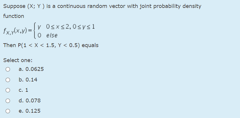 Solved Suppose (X; Y) is a continuous random vector with | Chegg.com