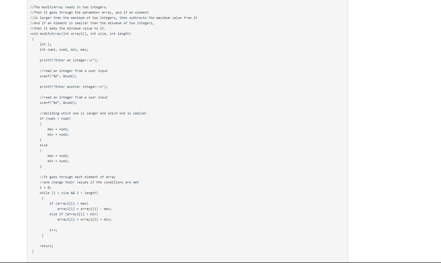 Solved //The readArray function reads integers from user | Chegg.com