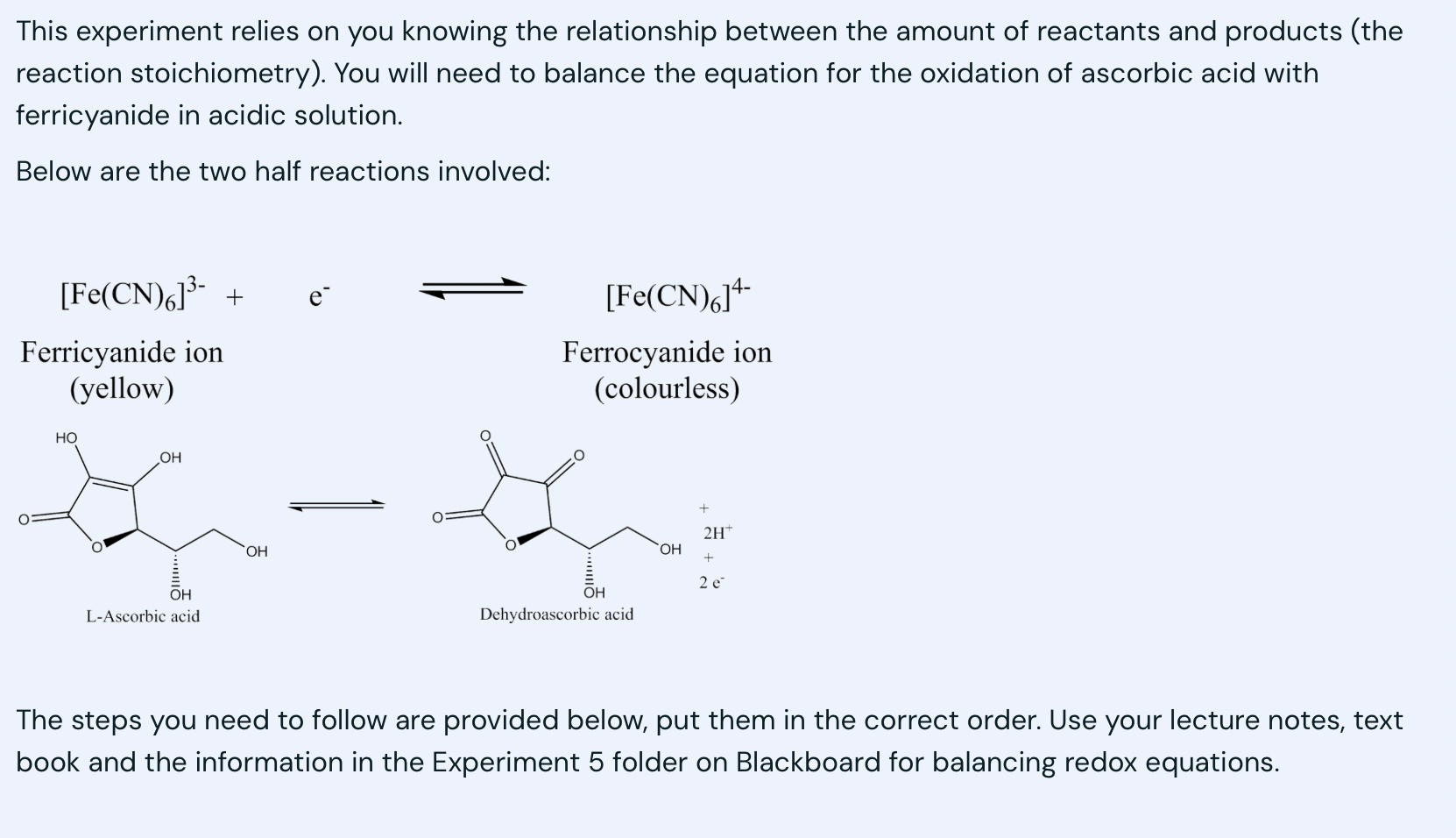 Solved This experiment relies on you knowing the | Chegg.com