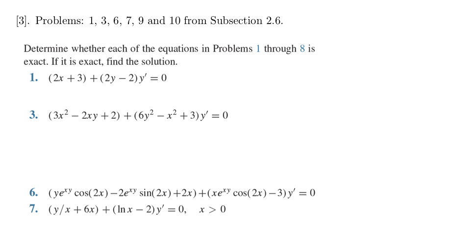 Solved [3]. Problems: 1, 3, 6, 7, 9 and 10 from Subsection | Chegg.com