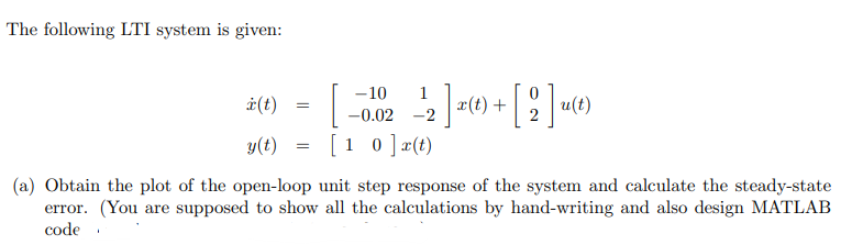 Solved The following LTI system is | Chegg.com