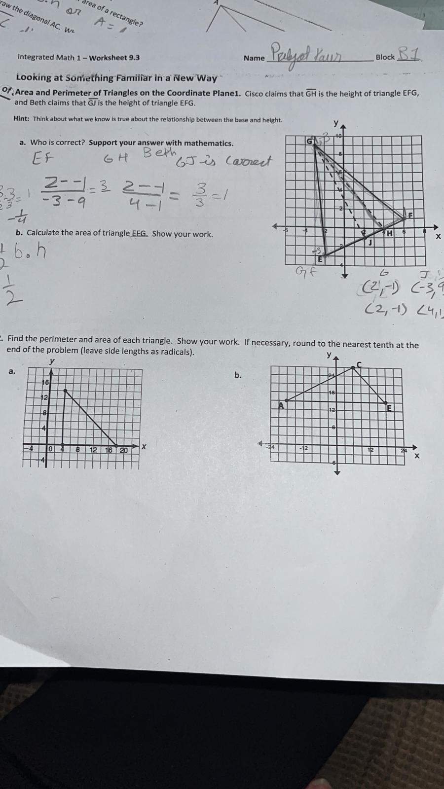 Solved Integrated Math 1 - Worksheet 9.3 Name Prabjed Vaus | Chegg.com
