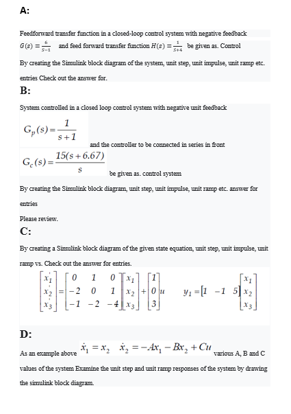 Solved A: Feedforward transfer function in a closed-loop | Chegg.com Solved A: Feedforward transfer function in a closed-loop | Chegg.com