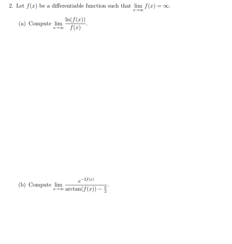 Solved 2. Let f(x) be a differentiable function such that | Chegg.com
