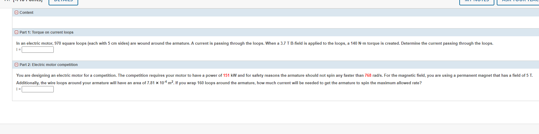 Solved - Part 1: Torque on current loops ∥= Part 2: | Chegg.com