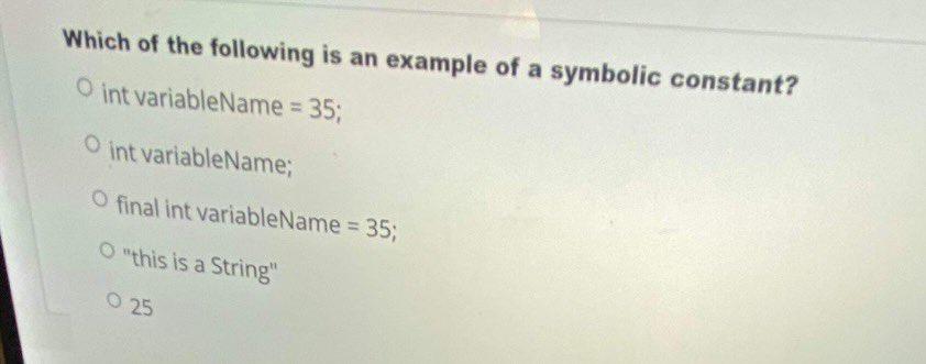 Solved Which of the following is an example of a symbolic | Chegg.com