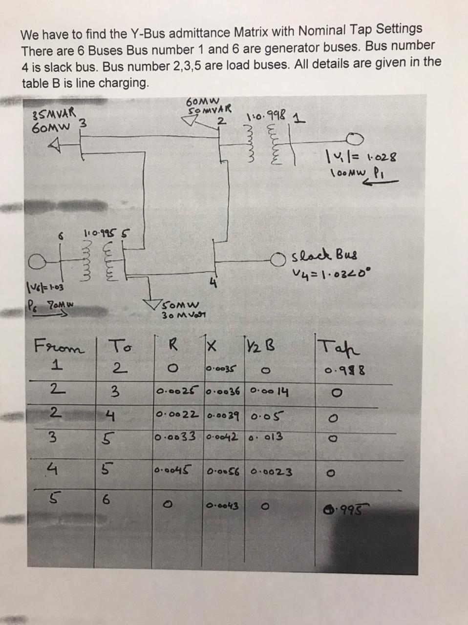 Solved We have to find the Y-Bus admittance Matrix with | Chegg.com