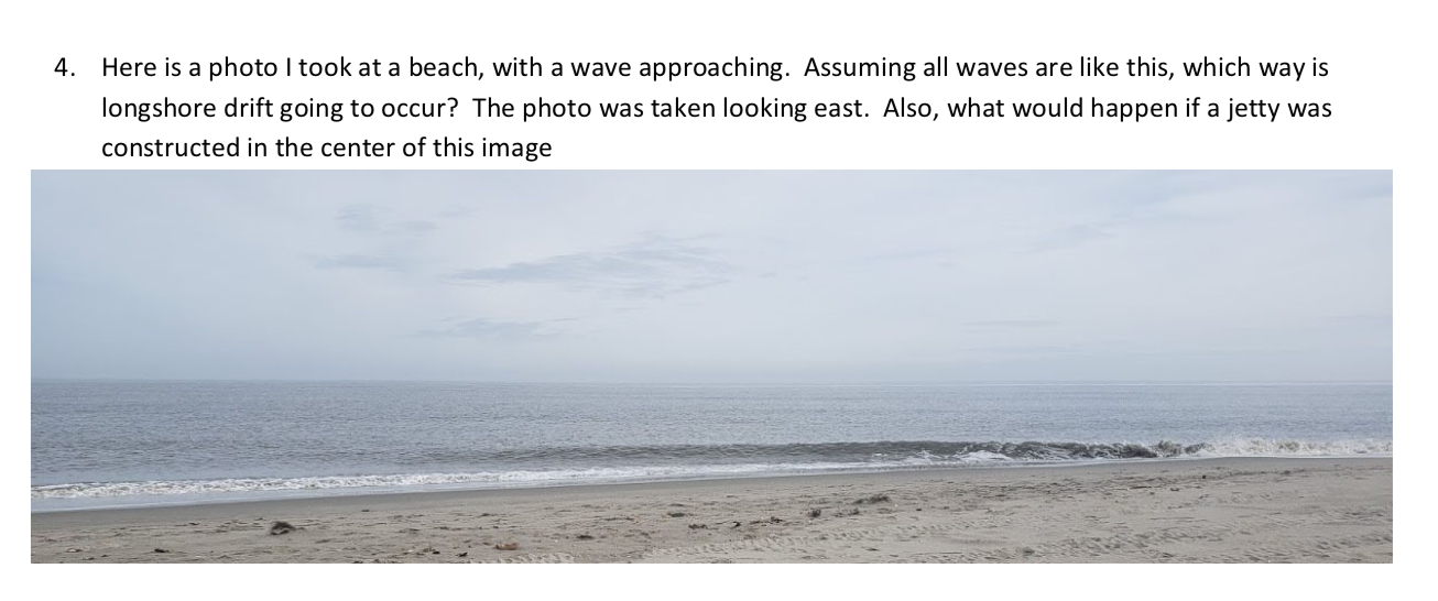 Solved 4. Here is a photo I took at a beach, with a wave | Chegg.com