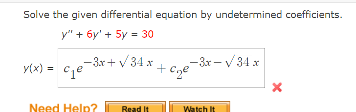 Solved Solve the given differential equation by undetermined | Chegg.com