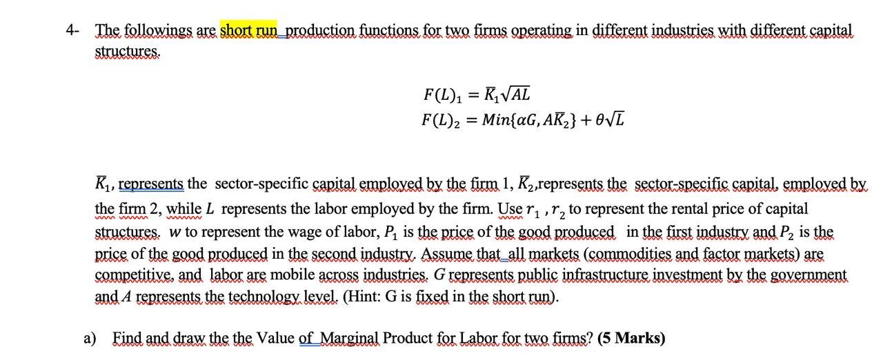 Solved The followings are short run production functions for | Chegg.com