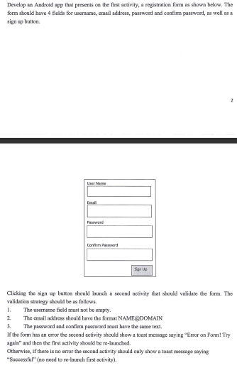 Solved Develop an Android app that presents on the first | Chegg.com
