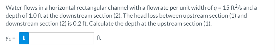 Solved Water flows in a horizontal rectangular channel with | Chegg.com