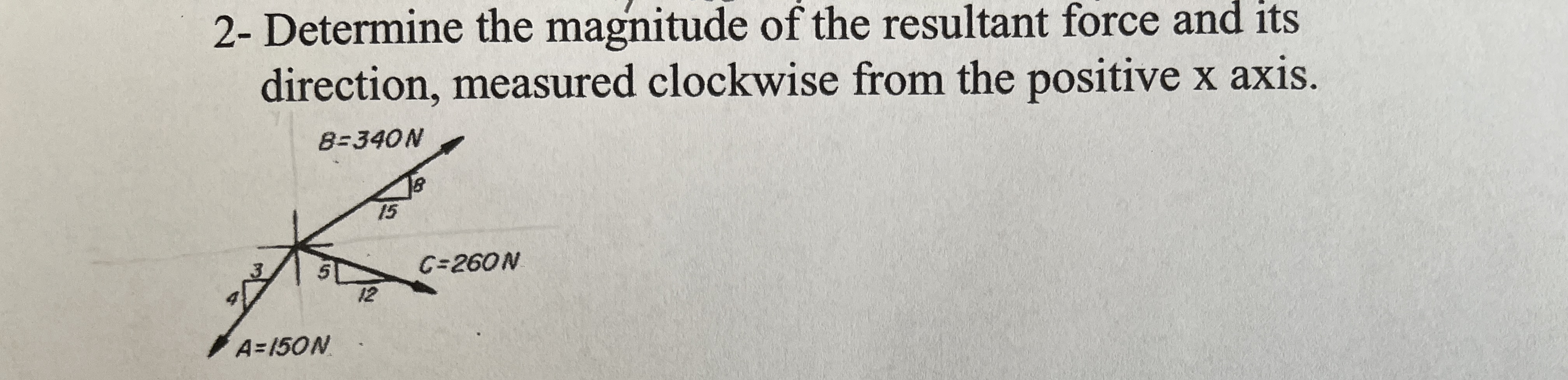Solved Statics Determine The Magnitude Of The Resultant