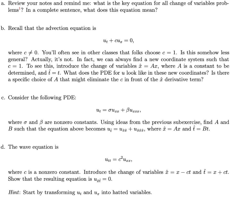 Solved The method of changing variables is everyone's | Chegg.com