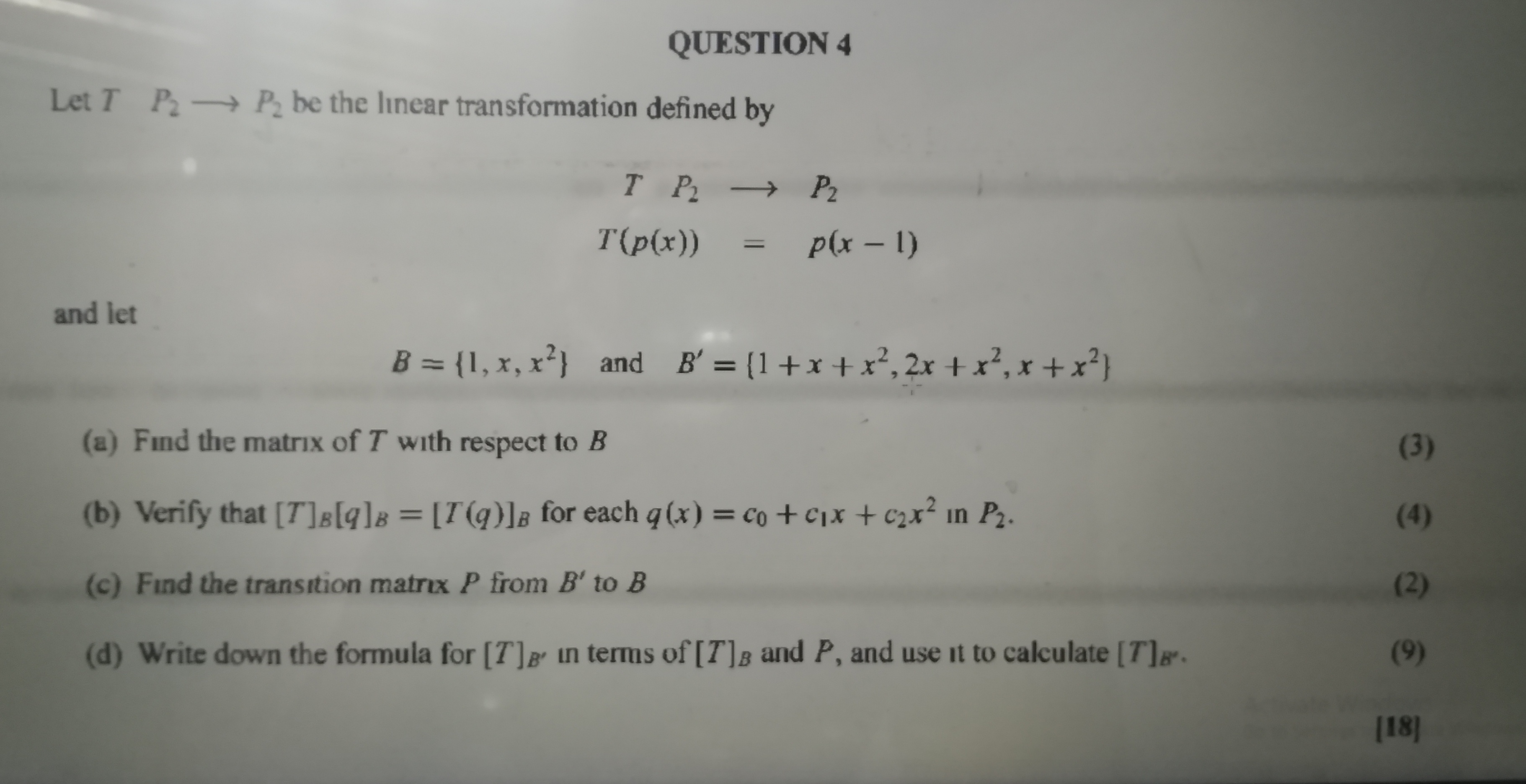 Solved Let T P2 - P 2 be the linear transformation defined | Chegg.com