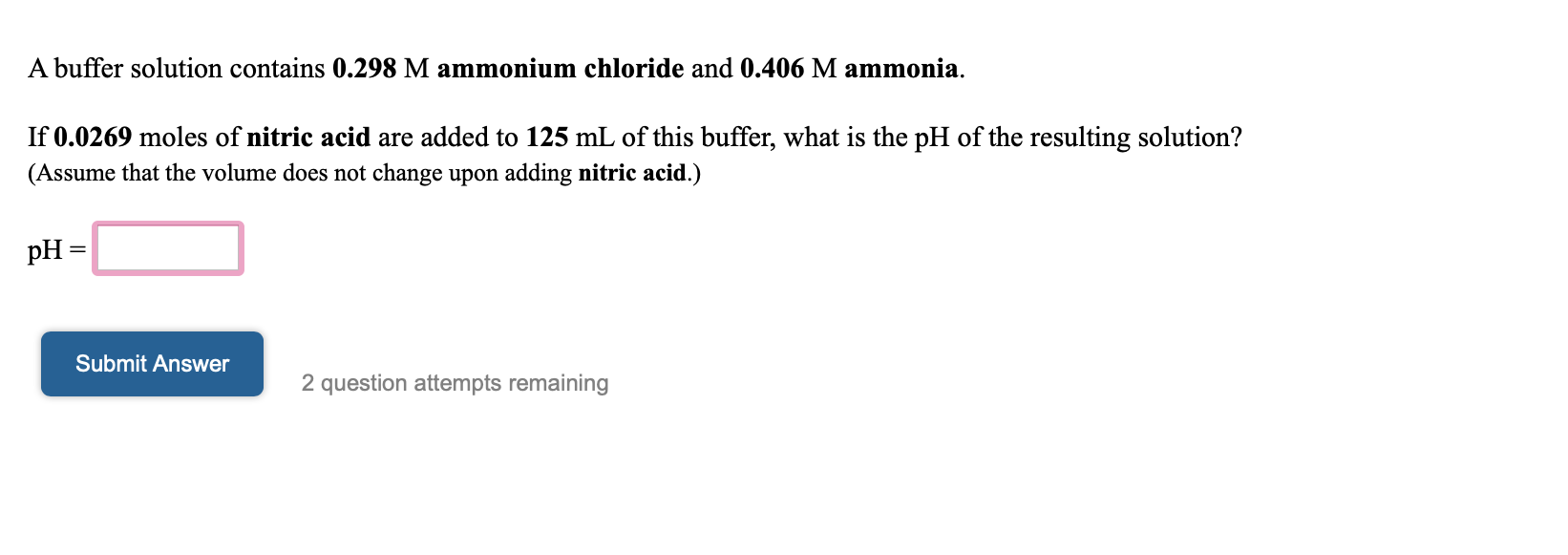 Solved A buffer solution contains 0.298 M ammonium chloride | Chegg.com