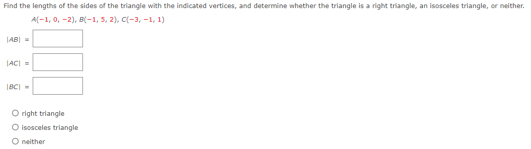 Solved Find the lengths of the sides of the triangle with | Chegg.com