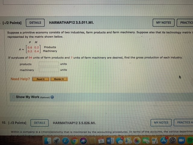 Solved [-/2 Points] DETAILS HARMATHAP12 3.5.011.MI. MY NOTES | Chegg.com